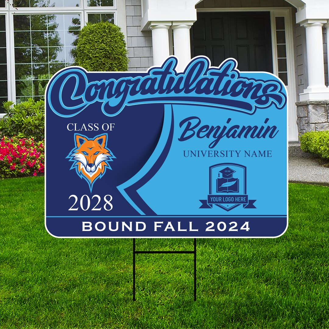 Personalized College Bound Future Yard Sign, College Logo Sign, Custom ...