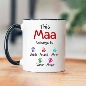 Personalized Indian Name Mother's Day Mug - Custom Name Coffee Cup ...