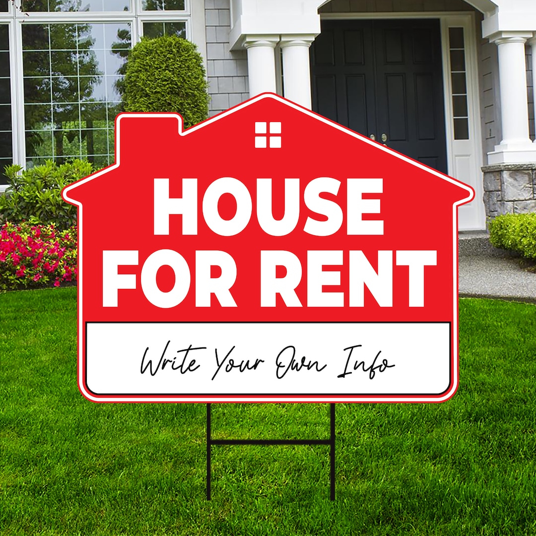 House for Rent Yard Sign - Coroplast for Rent Blank Sign, Write Your ...