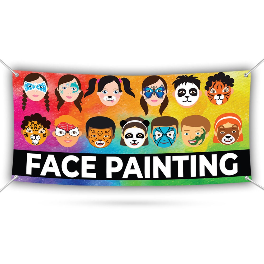 Face Painting Banner Sign - 13 Oz Heavy Duty Waterproof Face Painting ...