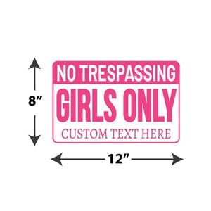 Funny Girls Bedroom Sign for Door or Wall 12" X 8", Easy to Mount PVC ...