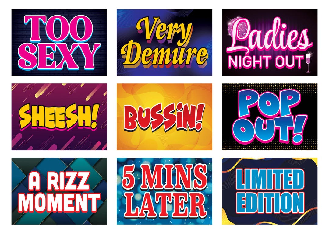 Photo Booth Props Party Sign Cutouts, Funny Slang Word Sayings ...