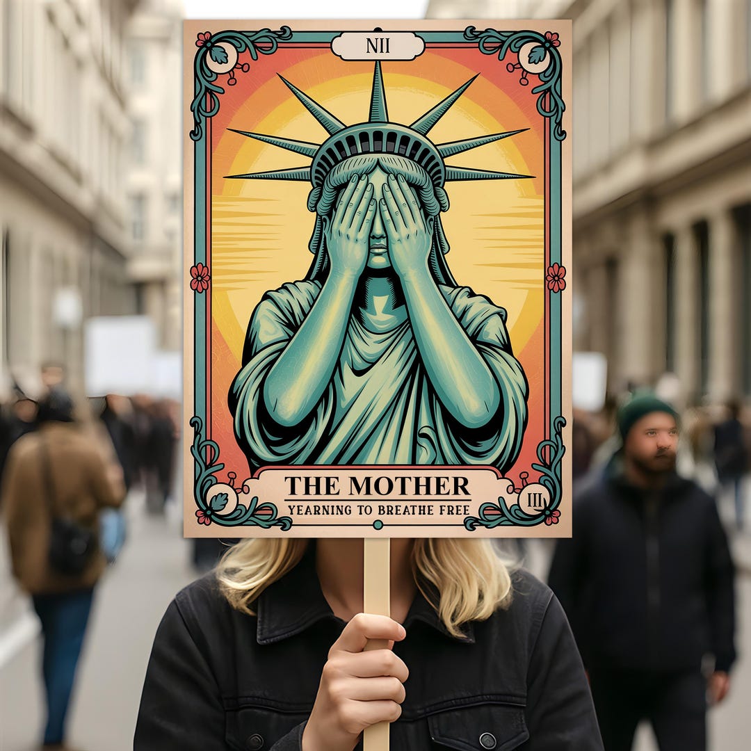Statue of Liberty Pro-democracy Protest Sign, Anti-trump Resistance ...