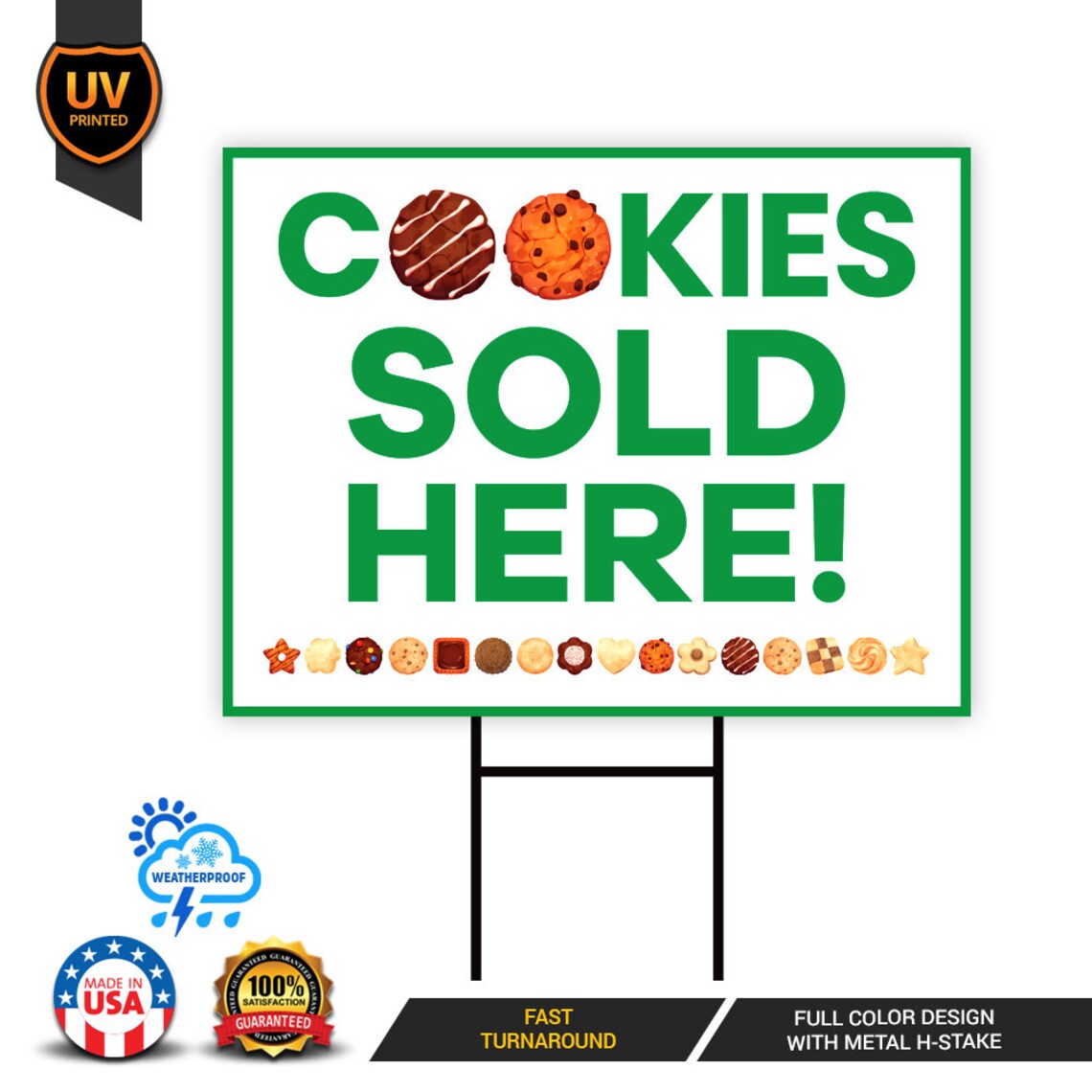 Cookies Sold Here Yard Sign Coroplast Visible Text Long - Etsy