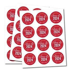 Personalized Graduation 2024 Stickers, Custom Class of 2024 Stickers ...