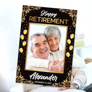 Personalized Happy Retirement Selfie Frame Retirement Photo Prop Photo ...