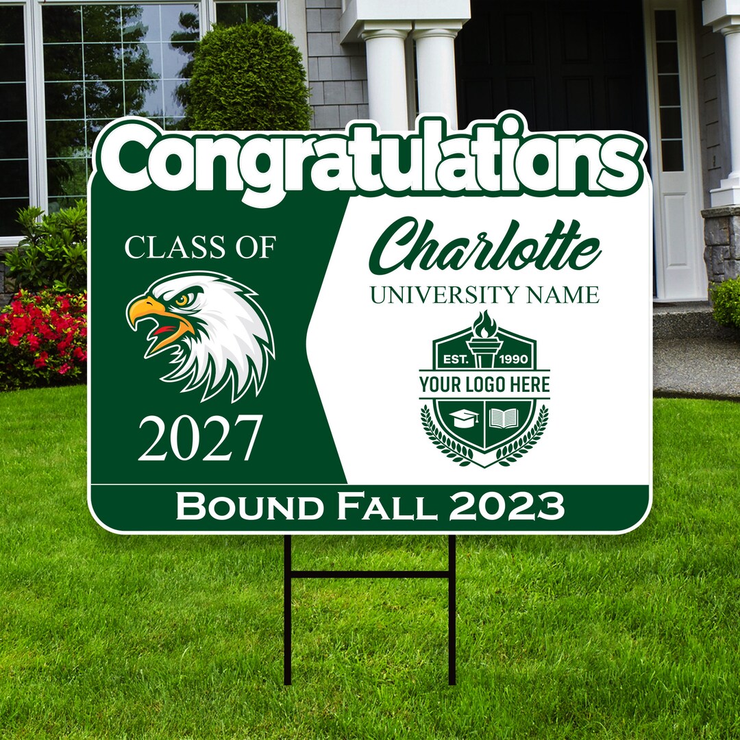 Personalized College Bound Future Yard Sign, College Logo Sign, Custom ...