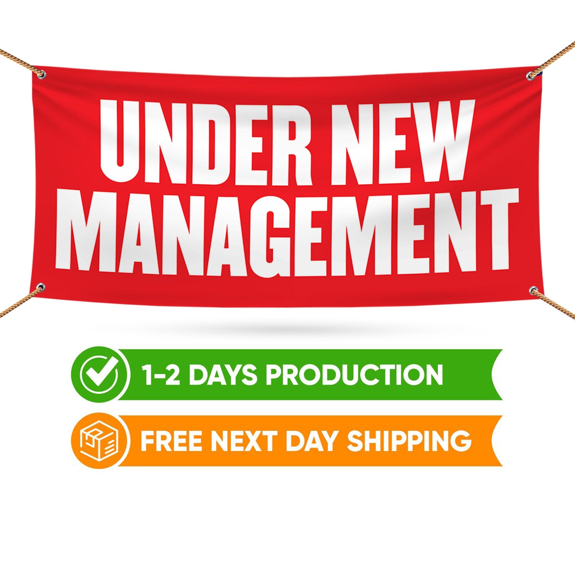 Under New Management Banner Sign - 13 Oz Heavy Duty Waterproof Under ...