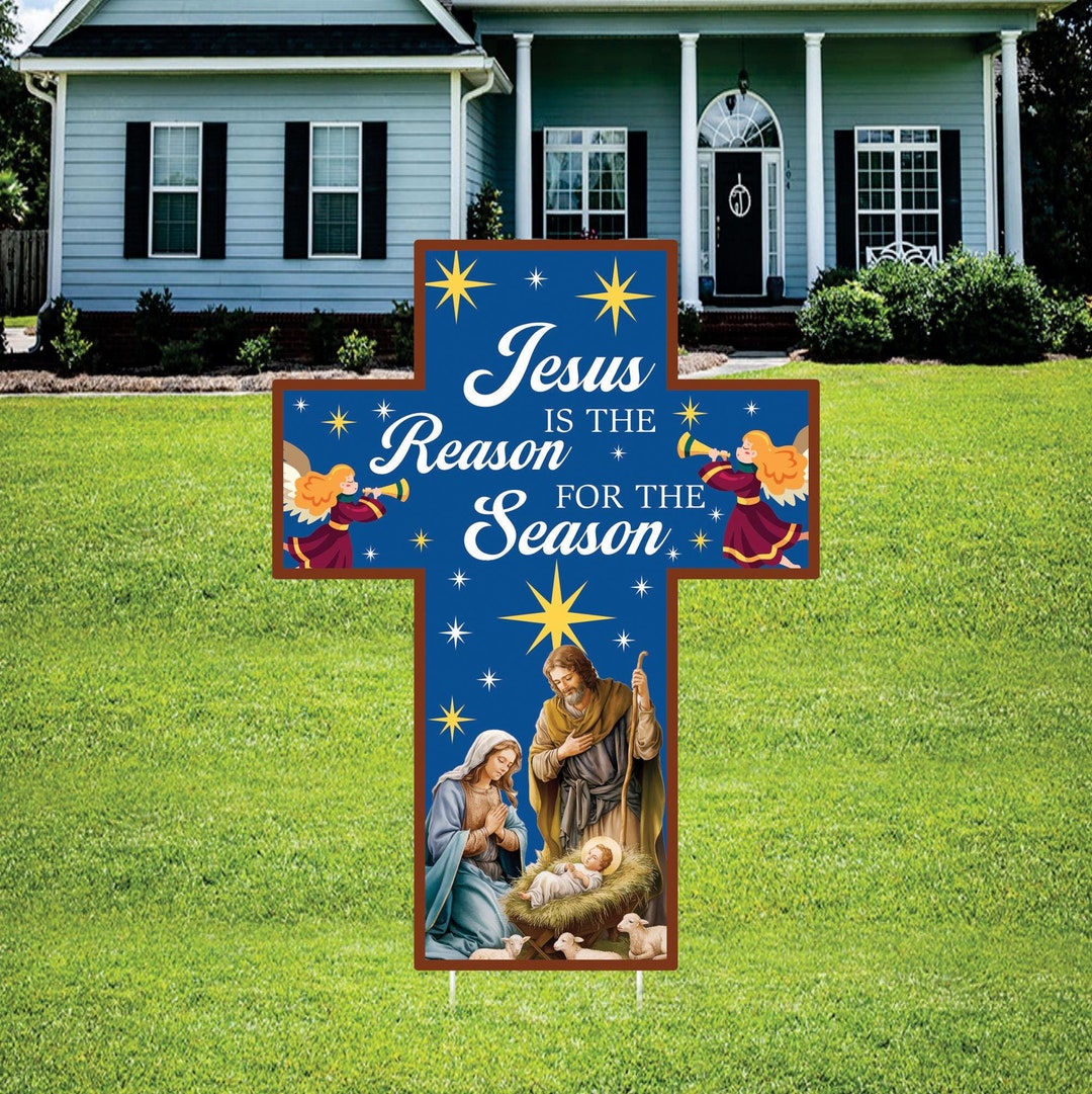 Jesus is the Reason for the Season Yard Sign - Christmas Holy Nativity ...