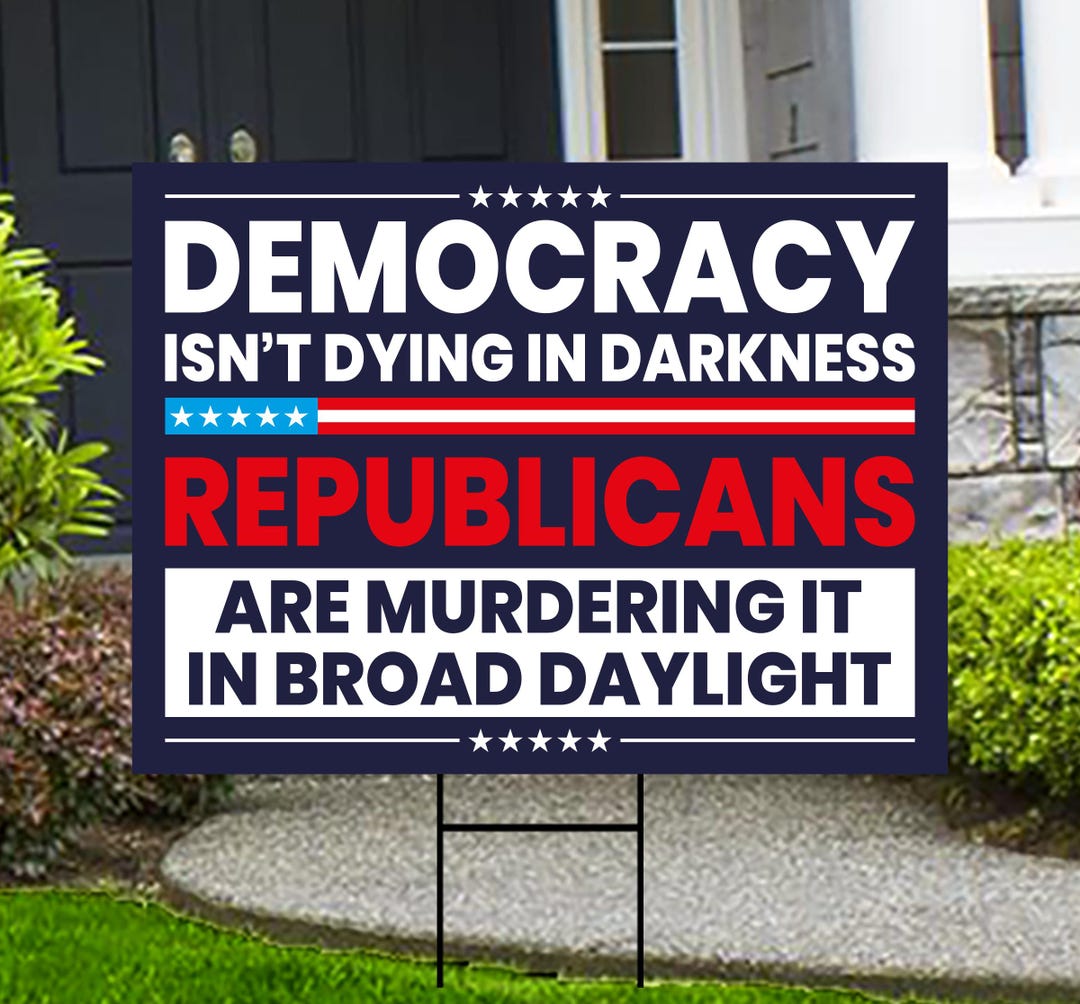 Hands off Our Democracy Yard Sign - Resist Hate Lawn Sign, Anti-trump ...