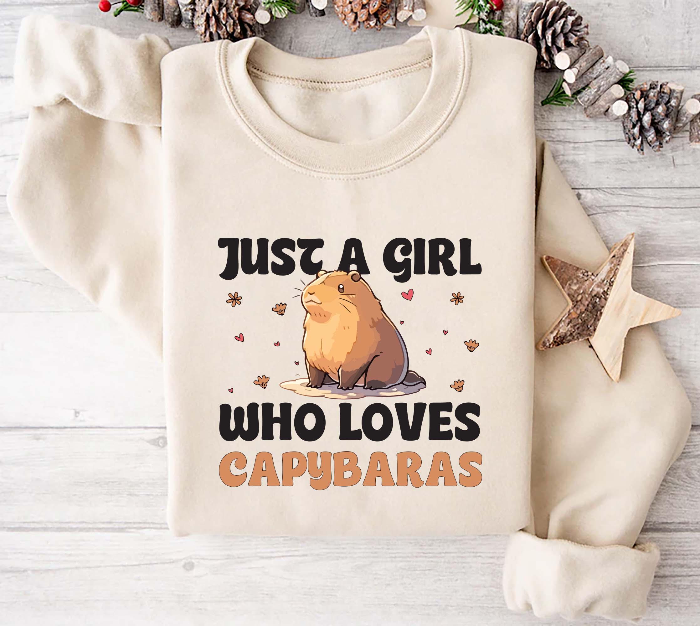 Just A Girl Who Loves Capybaras Hoodie, Animal Lover Sweatshirt ...