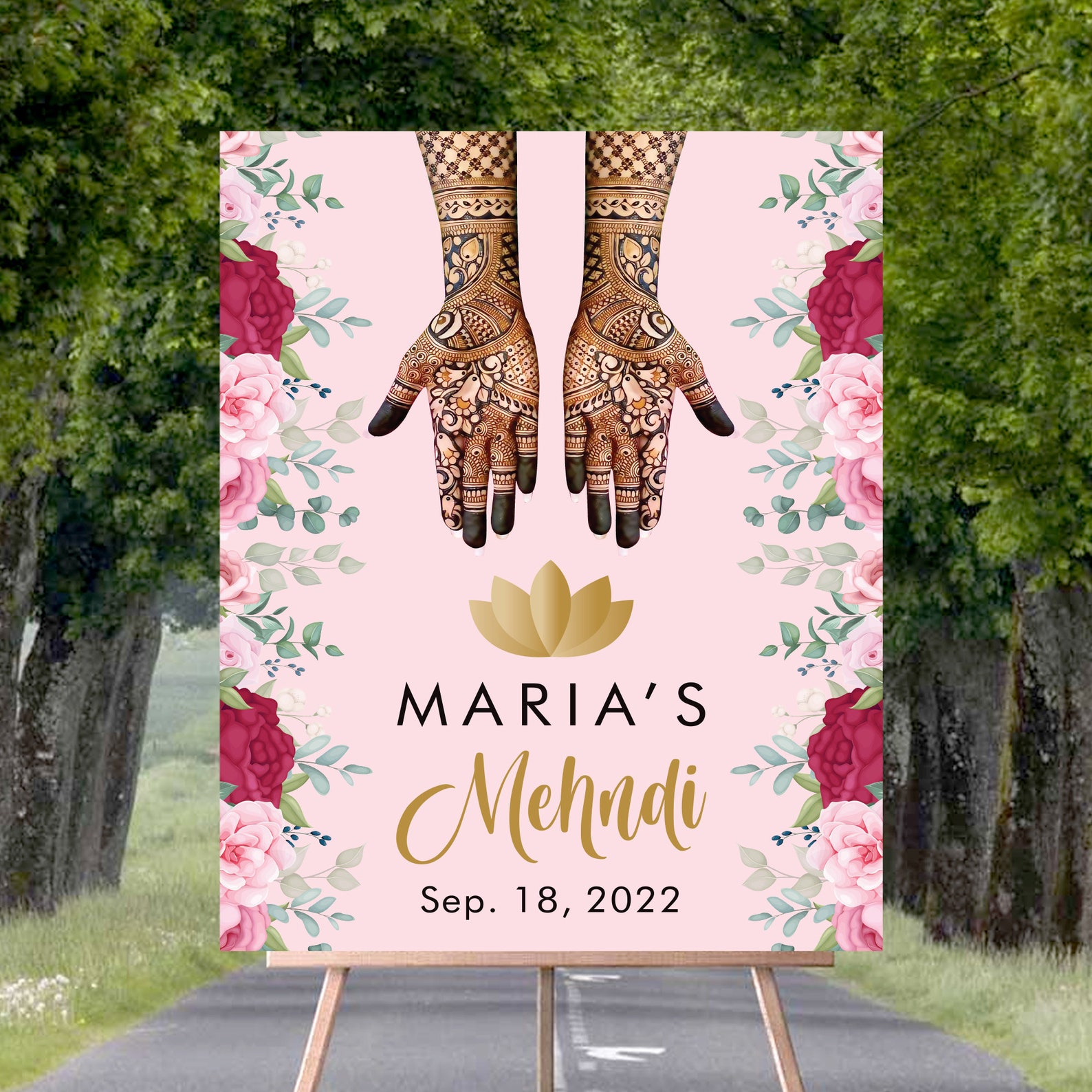 Custom Mehndi Foam Board Poster Sign Mehndi Decor Custom - Etsy