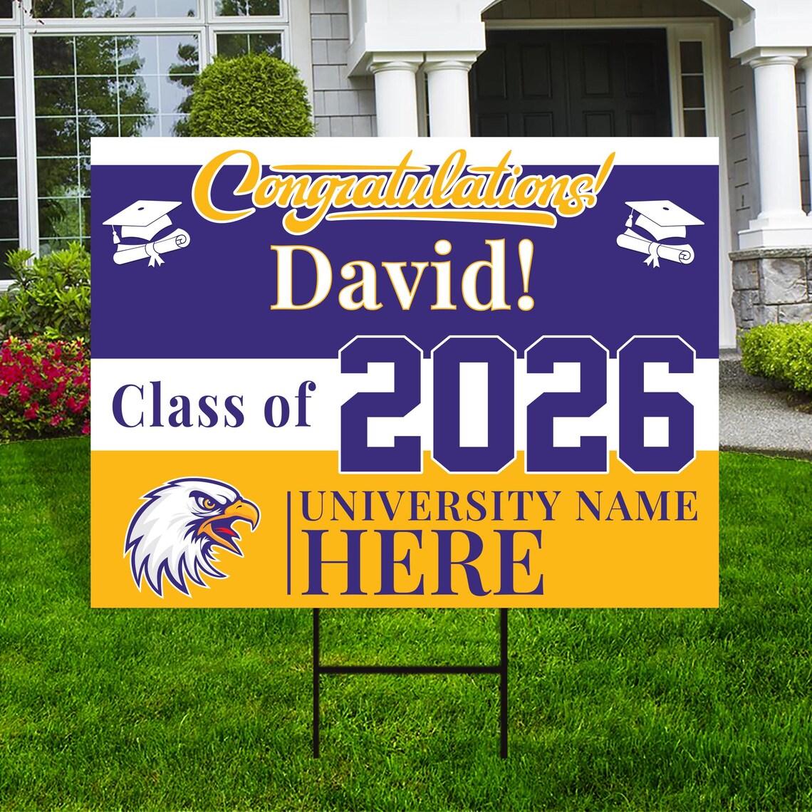 Personalized College Graduation Yard Sign 2026, College Logo Sign ...