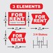 Custom for Rent Yard Sign 3 Pack Coroplast Double Sided Directional ...