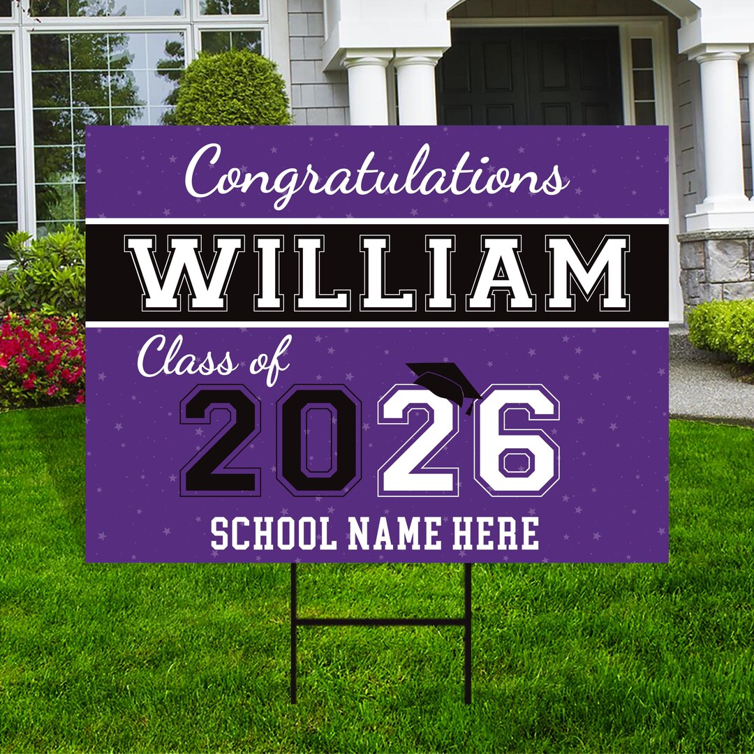 Personalized Graduation Senior Yard Sign 2026, Senior Grad Sign, Class ...