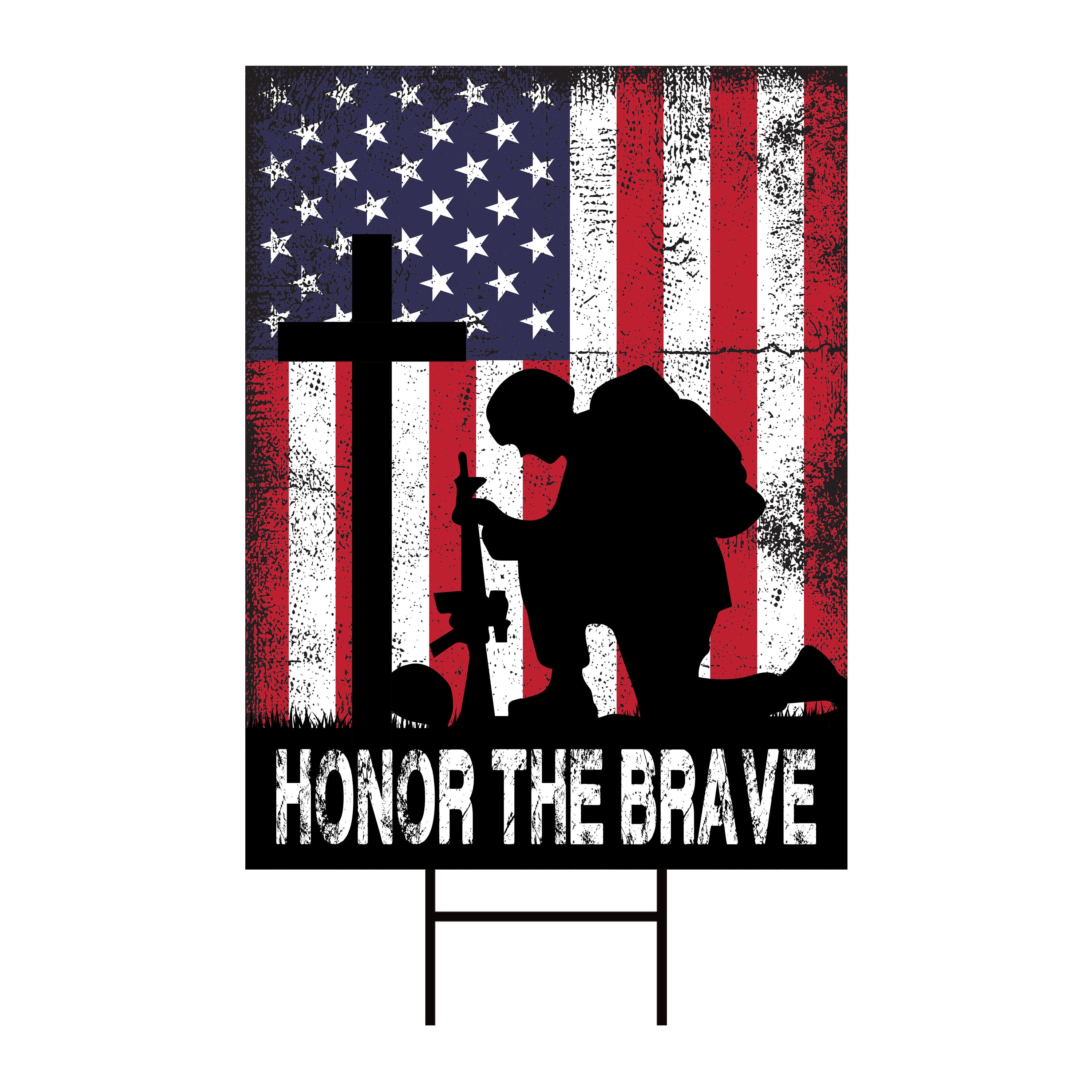 Memorial Day Yard Sign, Coroplast Remember and Honor Our Heroes ...