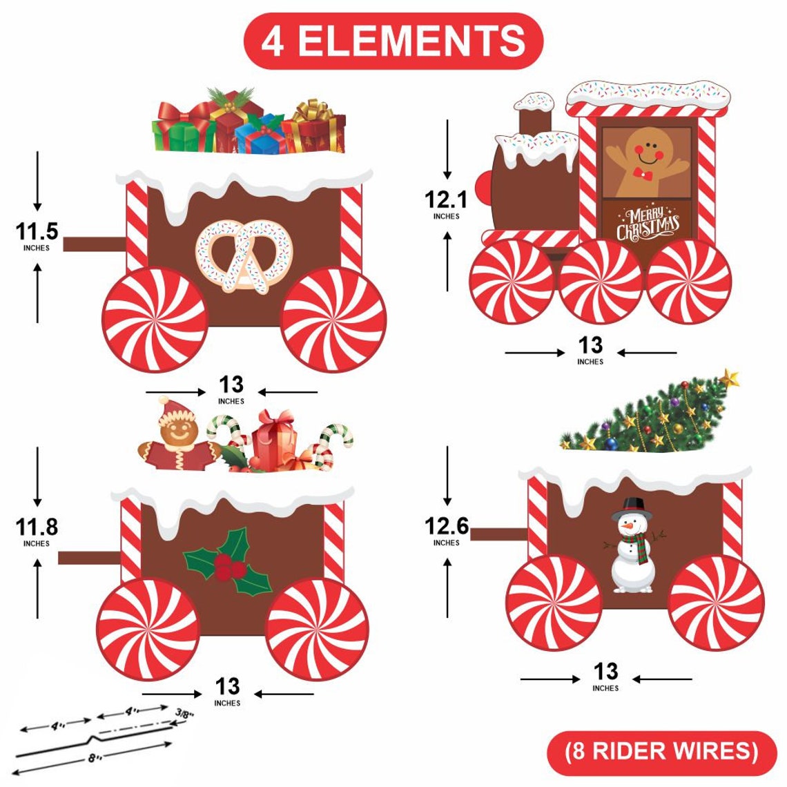 Christmas Train Yard Sign Cutouts, Christmas Theme Decorations ...