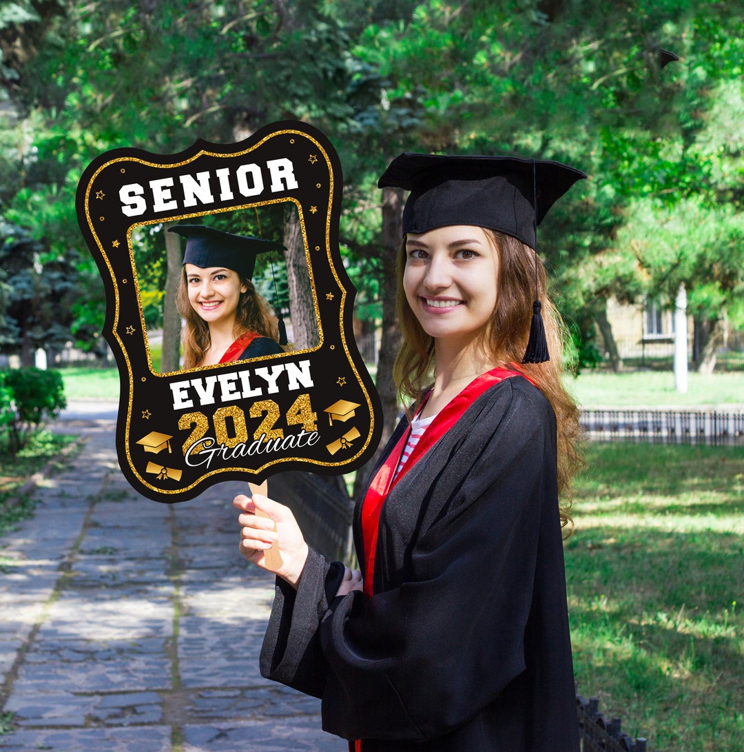 Custom Face Fans With Wooden Handle, Graduation Head, Grad Face Fans ...