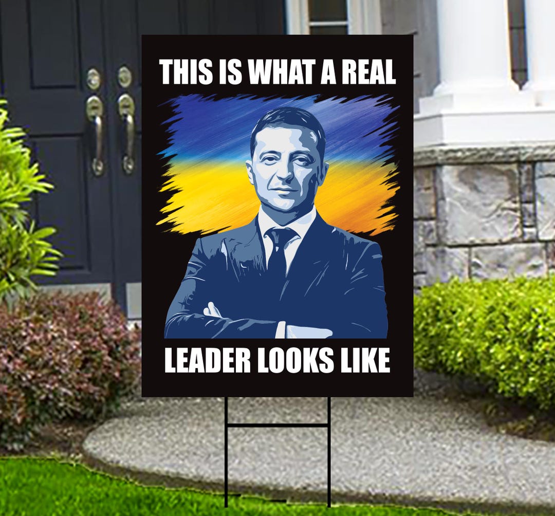 Stand With Volodymyr Zelensky Yard Sign - I Stand With Ukraine, Support ...