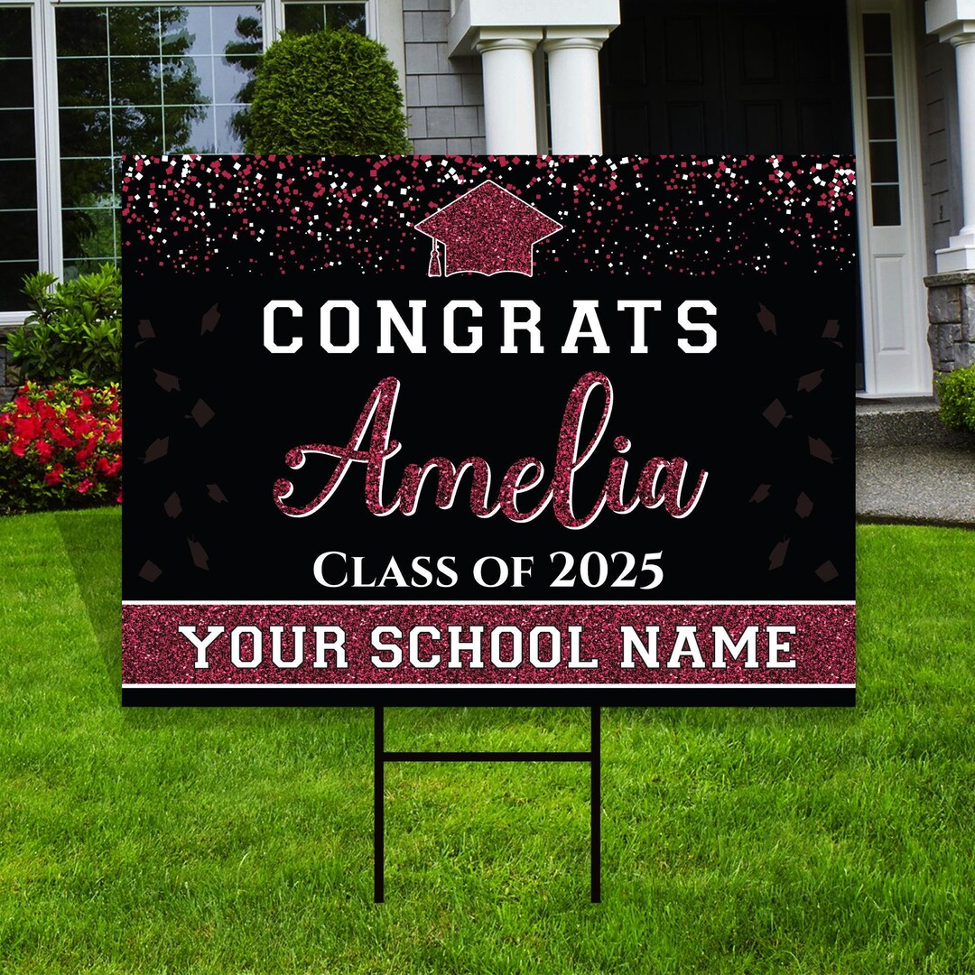 Personalized Graduation Yard Sign 2025, Graduate 2025, Senior Grad Sign ...