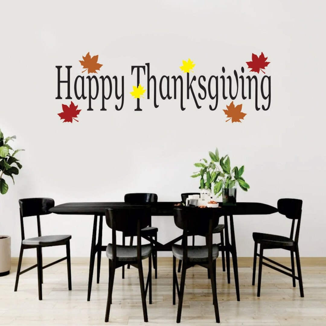 Happy Thanksgiving Wall Decal Happy Thanksgiving Wall - Etsy