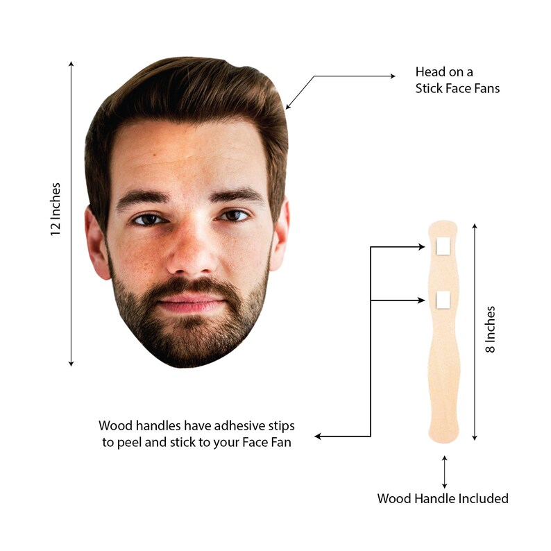 Custom Face Fans With Wooden Handle Wedding Heads - Etsy