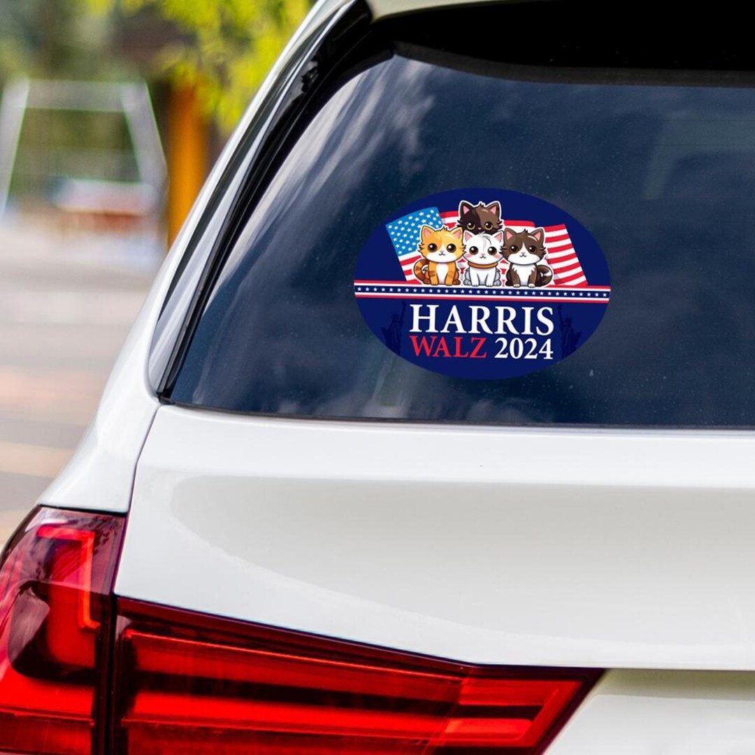 Cats for Kamala Sticker Vinyl Decal, Harris Walz 2024 Vinyl Sticker ...