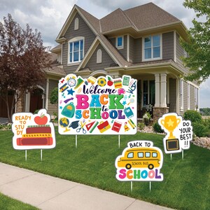 Welcome Back to School Yard Sign Decorations - 1st Day of School ...