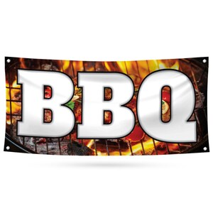 BBQ Banner Sign - 13 Oz Heavy Duty Waterproof BBQ Vinyl Banner for ...