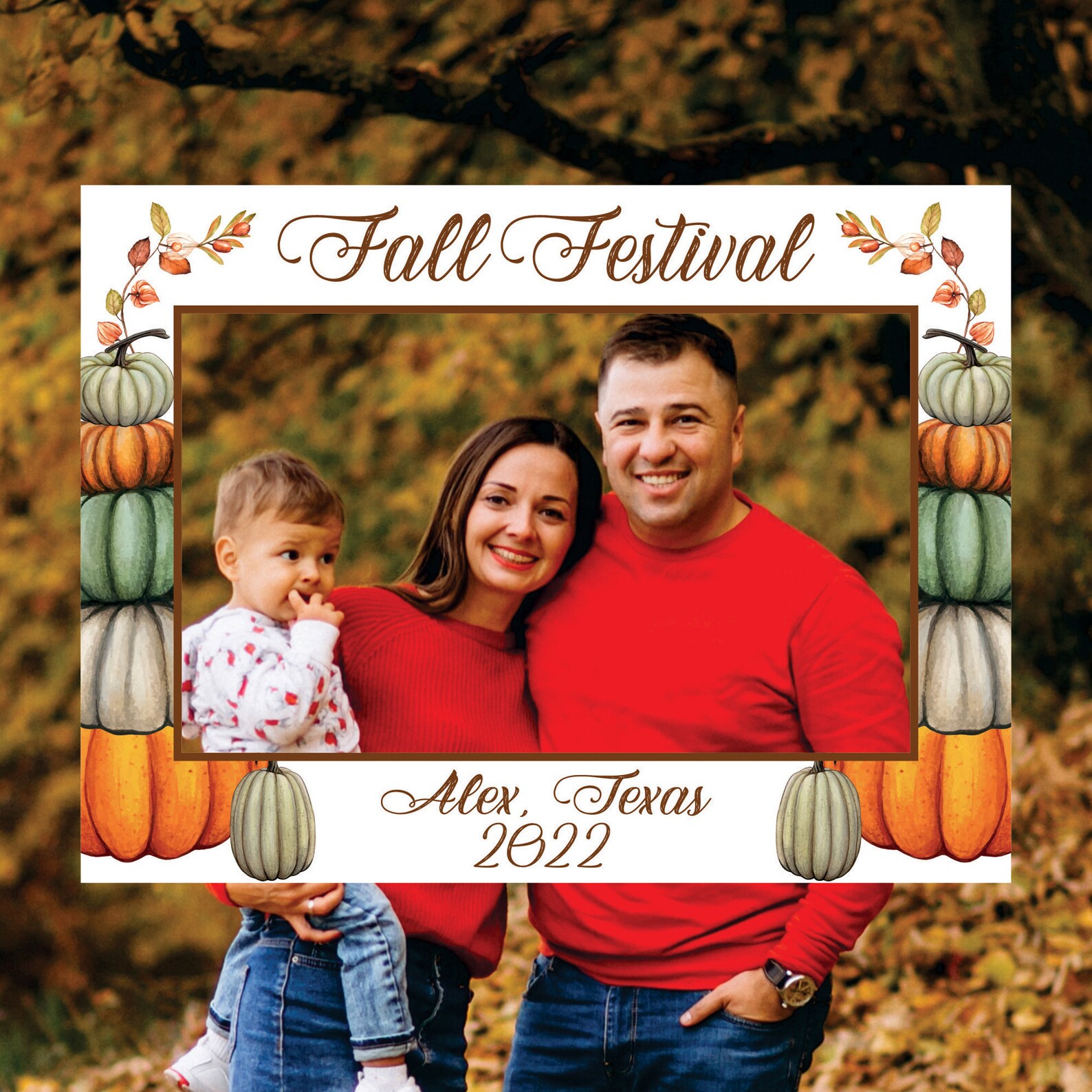 Personalized Thanksgiving Selfie Frame, Fall Selfie Frame, Photo Booth ...