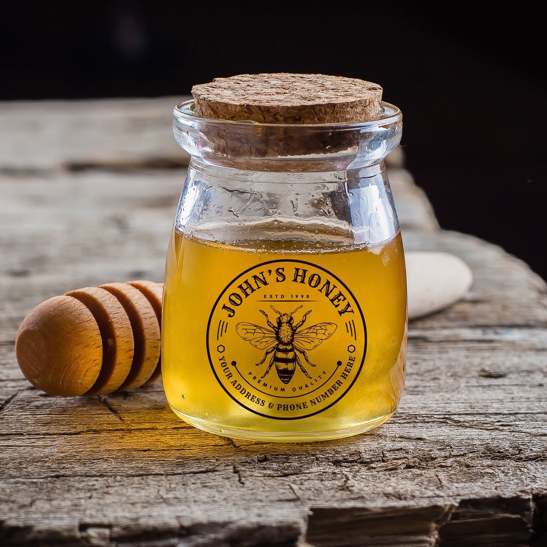 Personalized Honey Clear Vinyl Stickers, Custom Honey Product Stickers ...