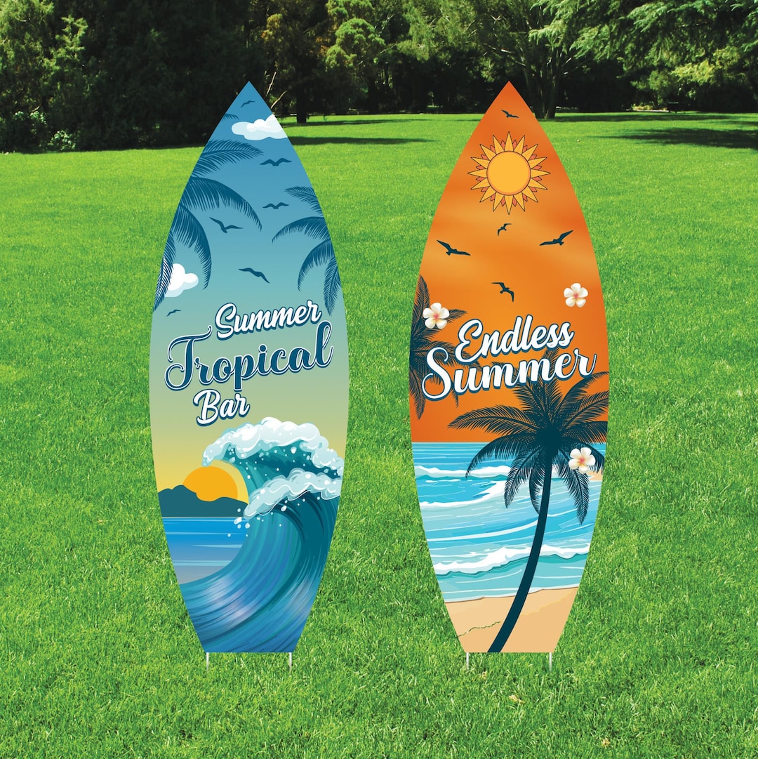 Summer Surfboard - Hawaii Surfing Party Yard Signs Cutouts - Surfboard ...