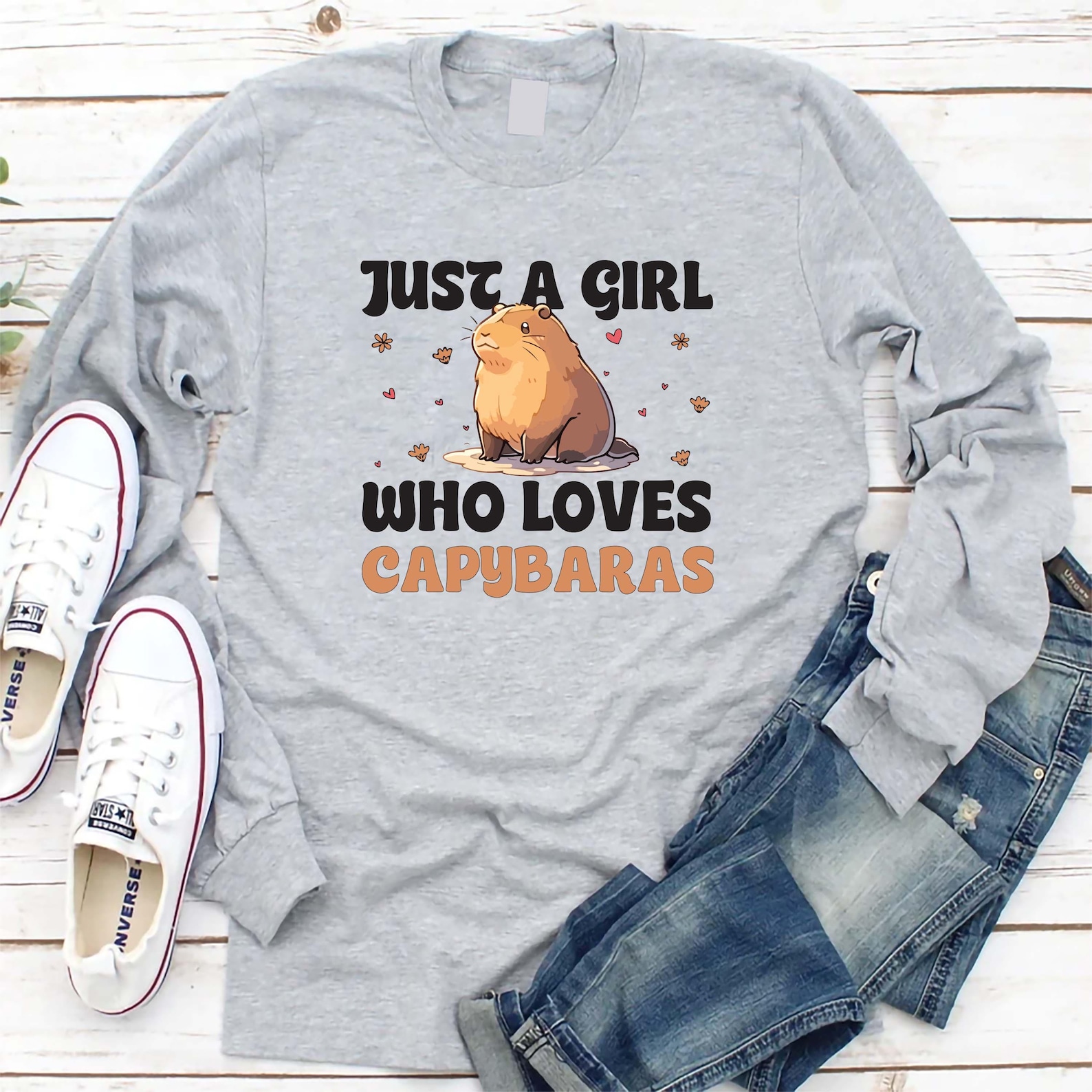 Just A Girl Who Loves Capybaras Hoodie, Animal Lover Sweatshirt ...