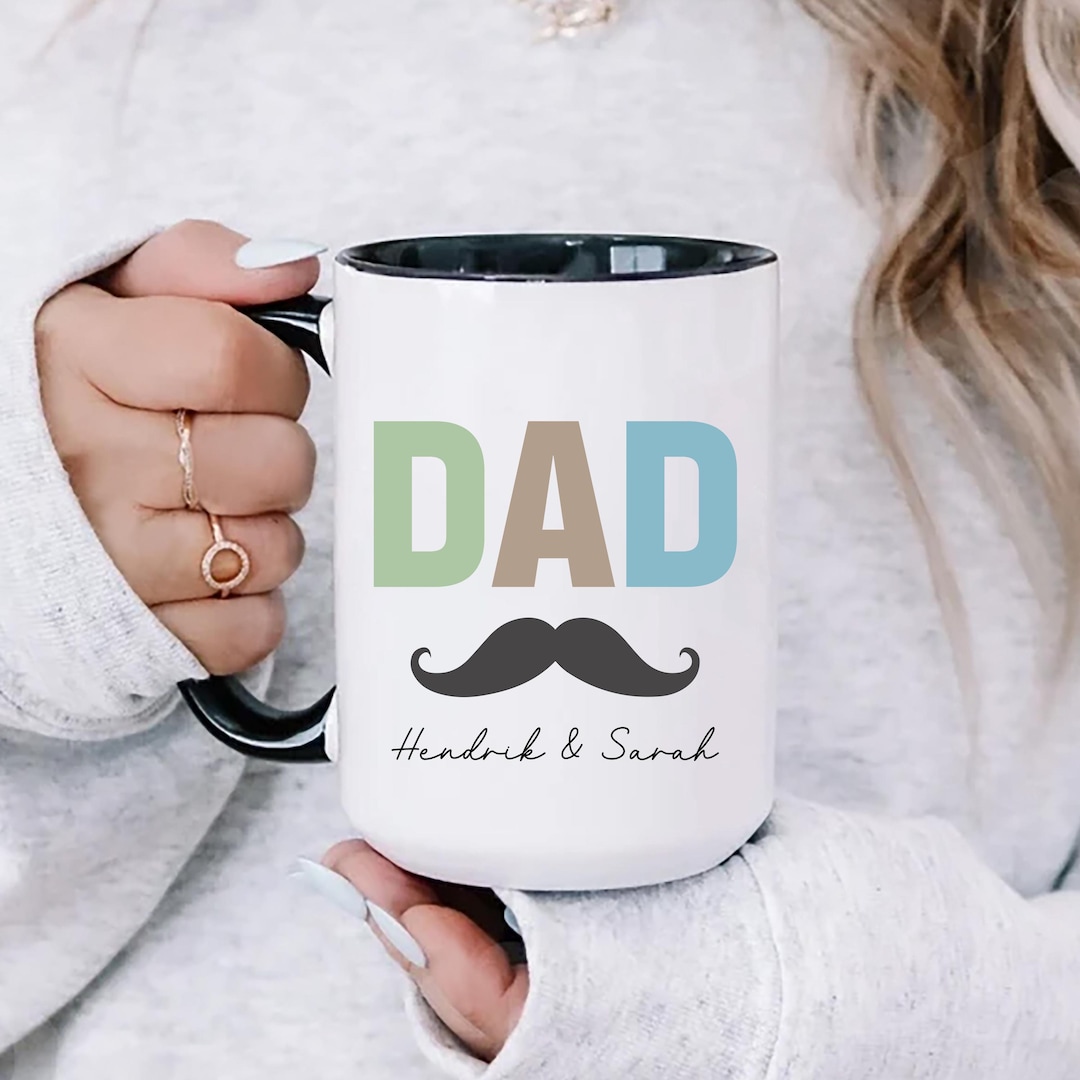Personalized Dad Mug With Kids' Names, Custom Daddy Coffee Cup, Dad ...