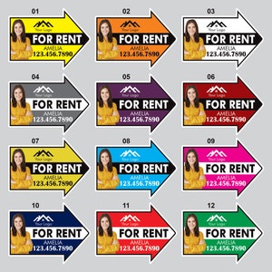 Custom for Rent Arrow Yard Sign 18" X 24", 2 Sided Add Your Text, Logo ...
