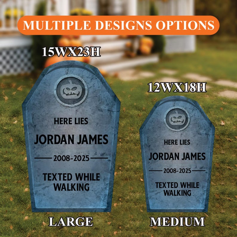 Personalized Halloween Tombstone Yard Signs, Custom Graveyard ...