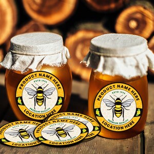 Personalized Honey Stickers, Custom Honey Product Stickers, Business ...