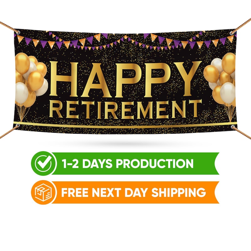 Happy Retirement Banner - Etsy