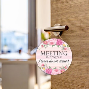 Meeting Do Not Disturb Door Sign 12", Double Sided Easy to Mount PVC ...