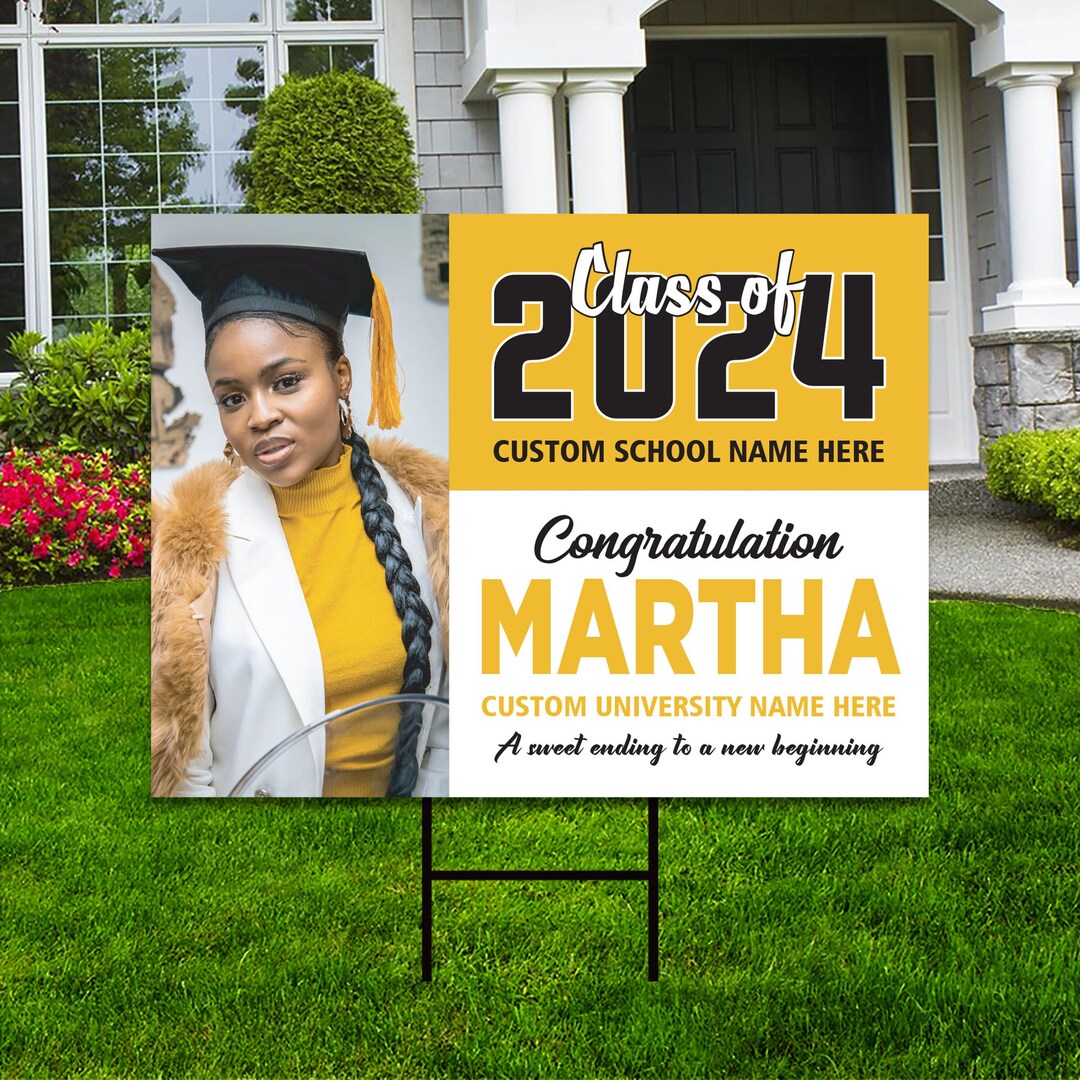 Personalized Graduation Yard Sign 2024 With Photo Grad Sign, Class of ...