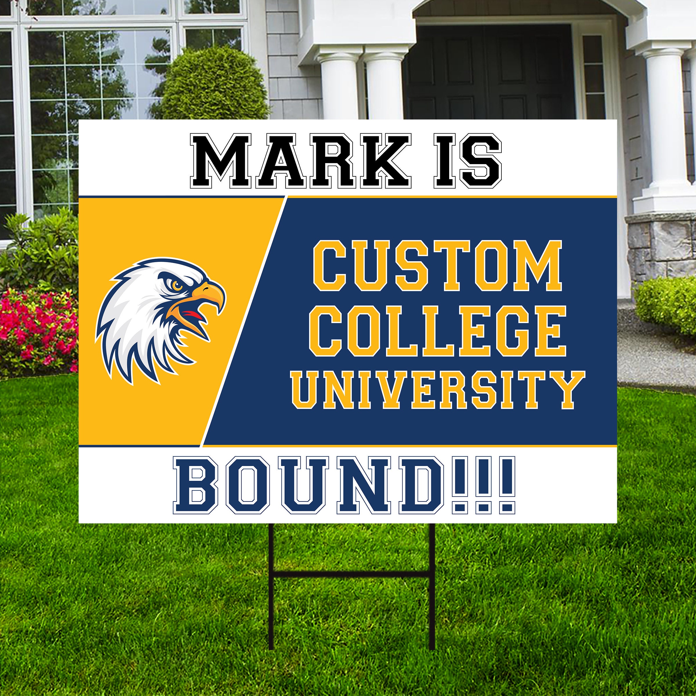Personalized College Bound Yard Sign, College Logo Sign, Custom ...
