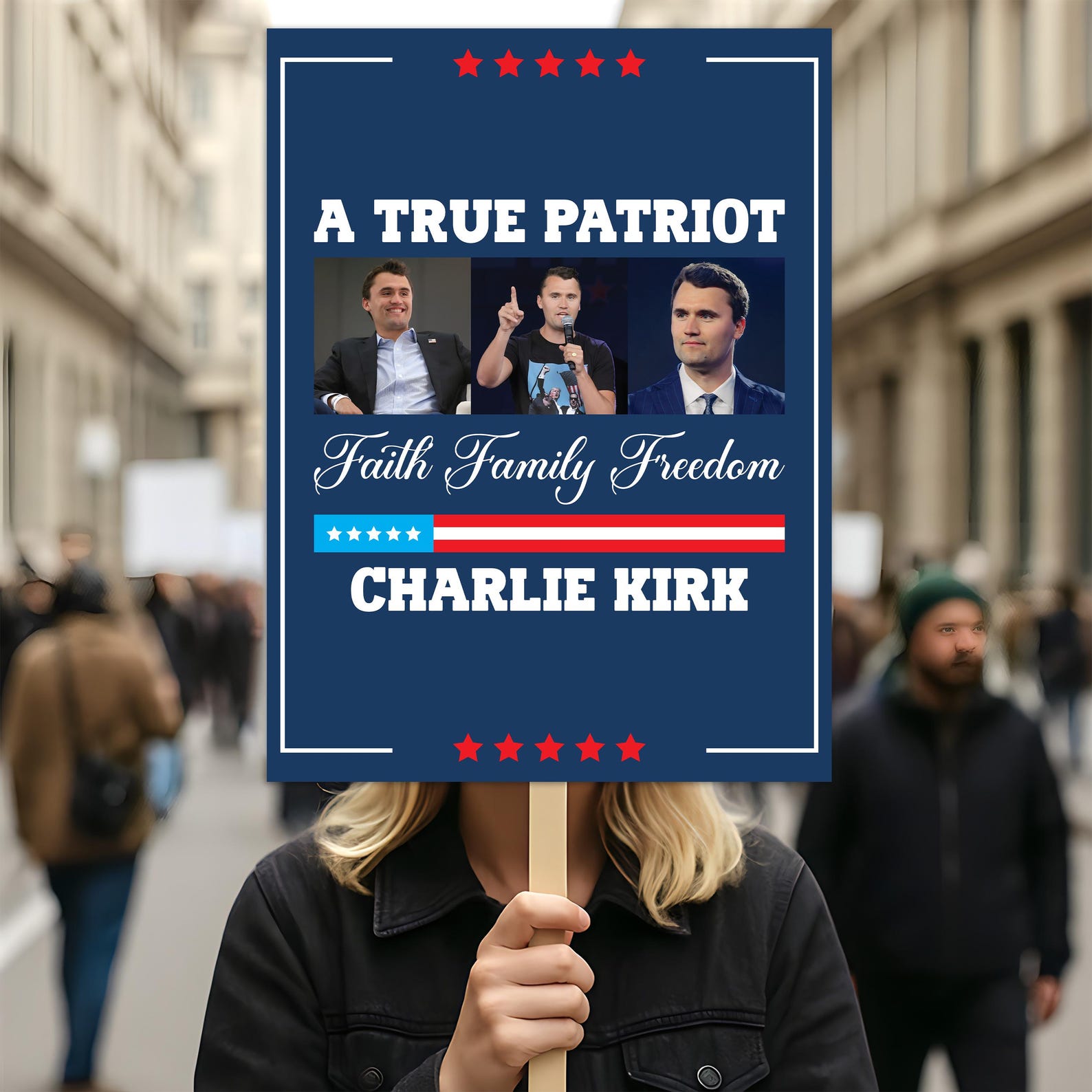 Justice for Charlie Protest Sign, A True Patriot Charlie Kirk Sign ...