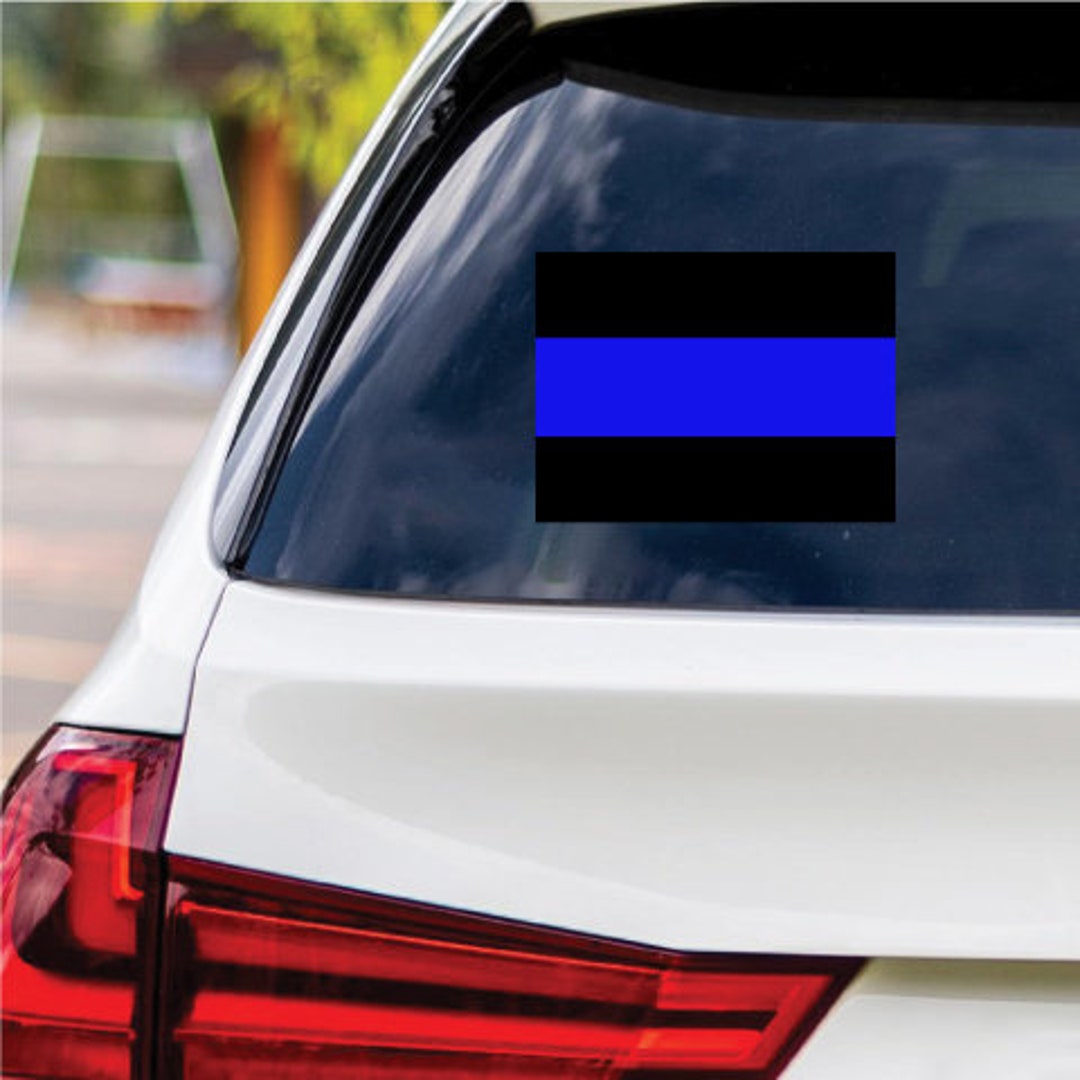 Thin Blue Line Sticker Vinyl Decal USA Police Blue Stripe Support Blue ...