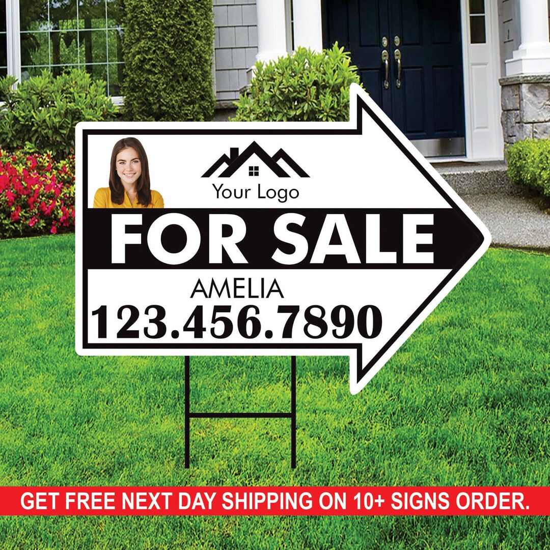Custom for Sale Arrow Yard Sign 18" X 24", 2 Sided Add Your Text, Logo ...