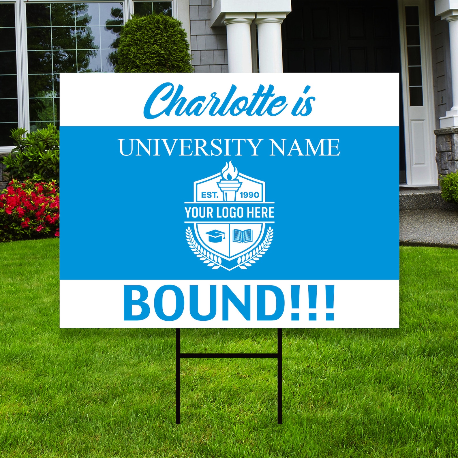 Personalized College Bound Yard Sign, College Logo Sign, Custom ...