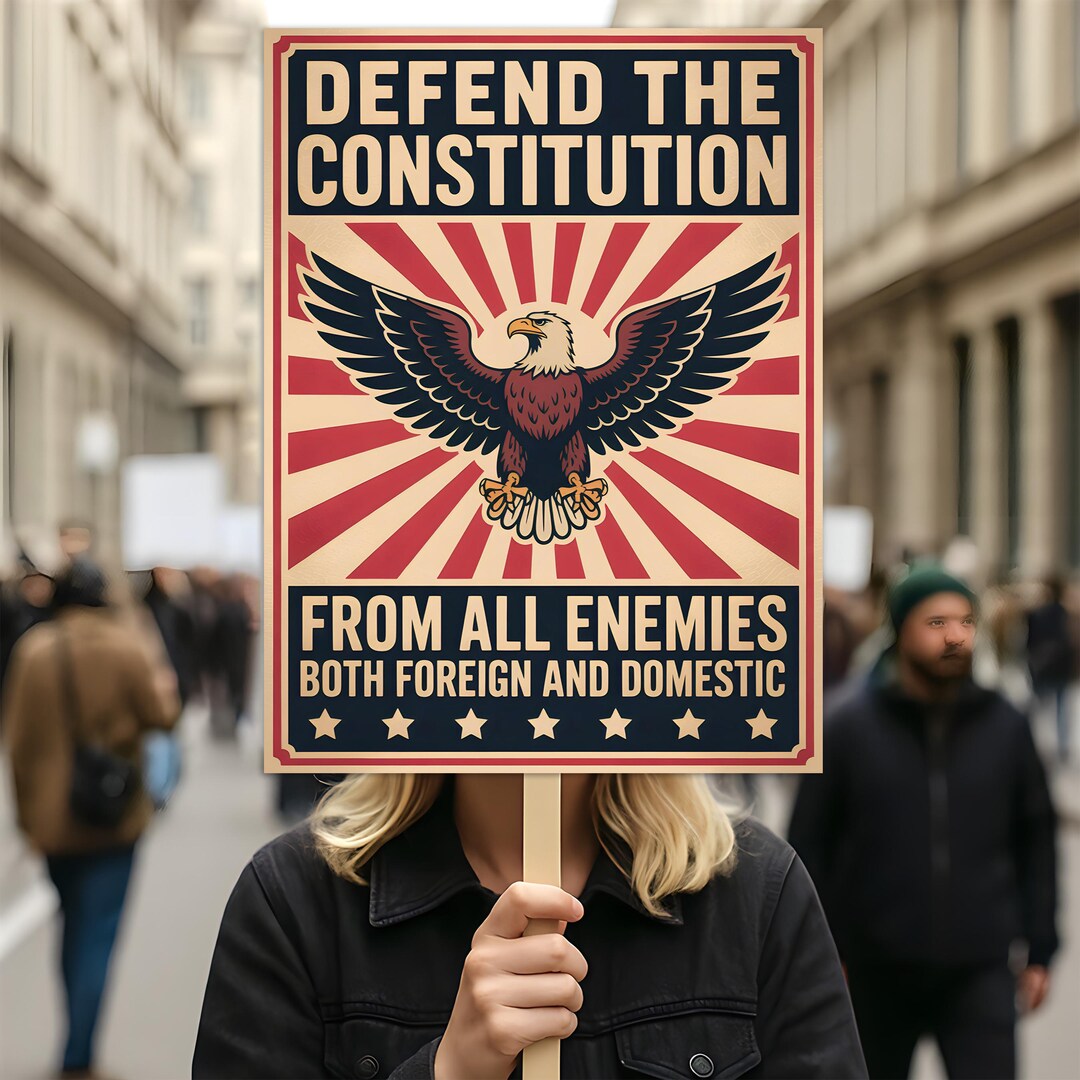 Defend the Constitution Protest Sign, Anti-trump Resistance, Political ...
