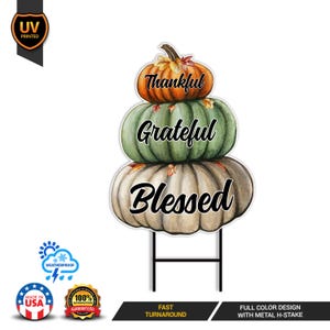 Thanksgiving Outdoor Decorations Yard Sign, Fall Harvest Pumpkins Decor ...