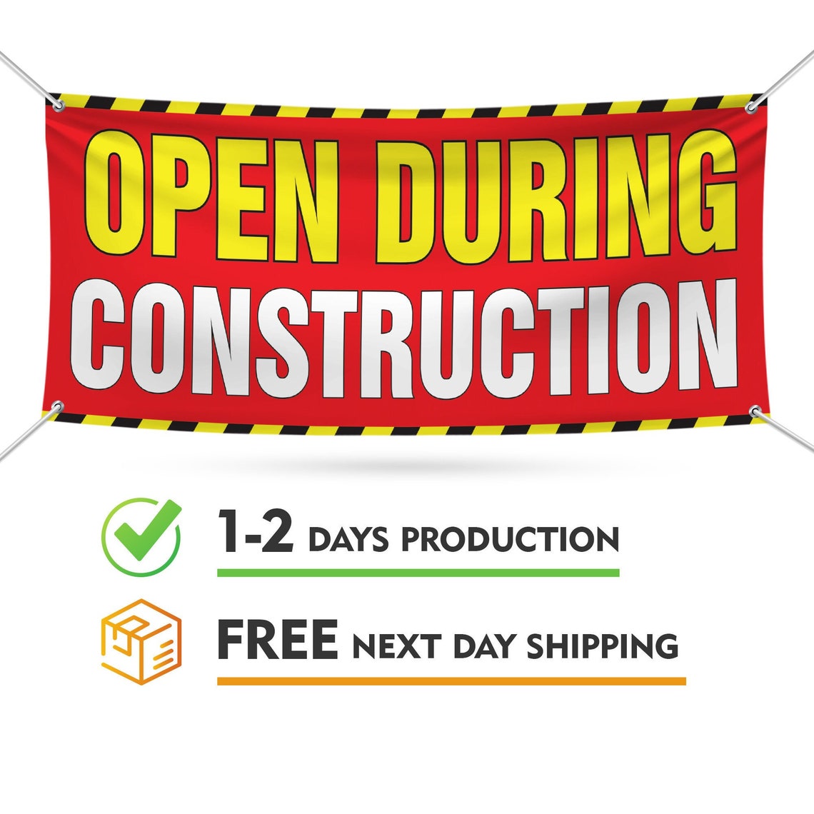 Open During Construction Banner Sign 13 Oz Heavy Duty - Etsy