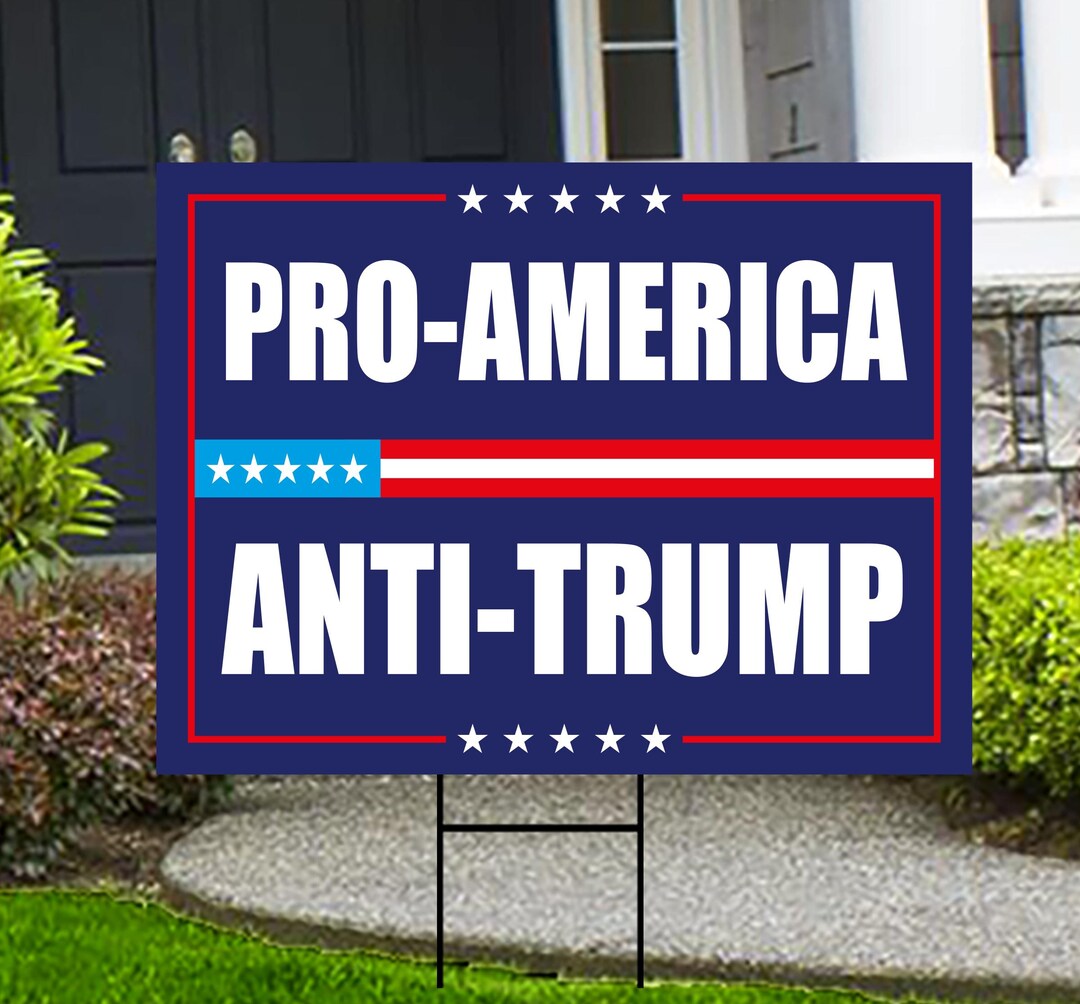 Pro America Yard Sign - Anti-trump Sign, Resist Hate Lawn Sign, Women's ...