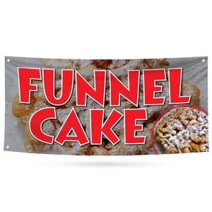 Funnel Cake Banner Sign 13 Oz Heavy Duty Waterproof Funnel Cake Vinyl ...